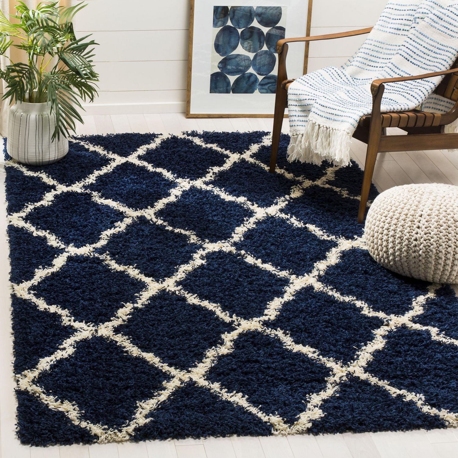 Click here for Safavieh Dallas Logan Geometric Shag Area Rug 6 X... prices