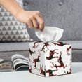 Gaeub Christmas Plaid Moose Print Leather Tissue Box Cover Square ...