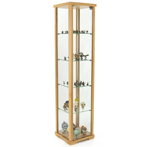 Displays2go Locking Glass Display Case w/ Adjustable Shelves – Hornbeam ...