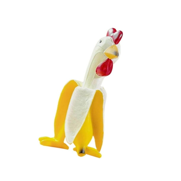 facefd Banana Chicken Statues Hen Sculptures Rooster Resin Figurines ...
