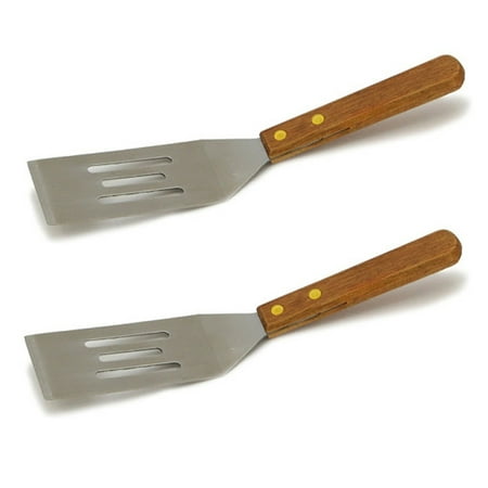 2 Pc Chef Craft Small Slotted Cookie Spatula Stainless Steel Wood ...