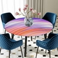 Color Ripples Round Table Cover, Abstract Modern Pink Red Purple ...