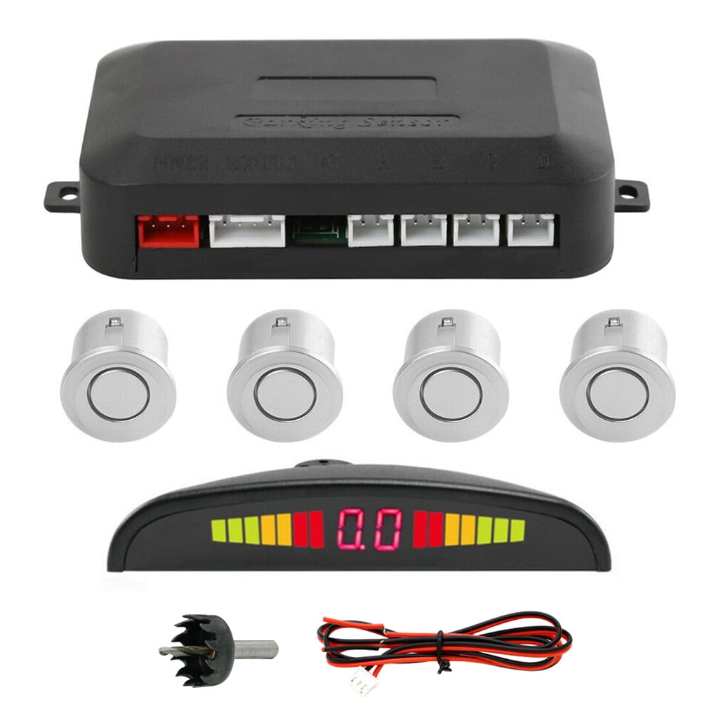 Parking Sensor Set Car LED Display 4 Rear Reversing Parking Alarm Auto ...