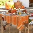 "Sevenstars Seasonal Buffalo Plaid Tablecloth, 55""x55"" Orange Square ...