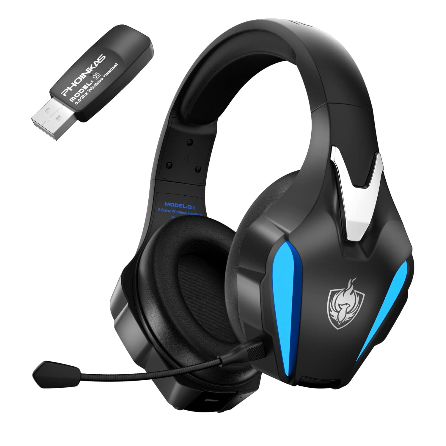 2.4G Wireless Gaming Headset for PS4 PS5 PC Nintendo Switch, Wireless ...
