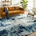 Mark&Day Area Rugs, 7ft Round Dole Modern Aqua Navy Area Rug (6'7 ...