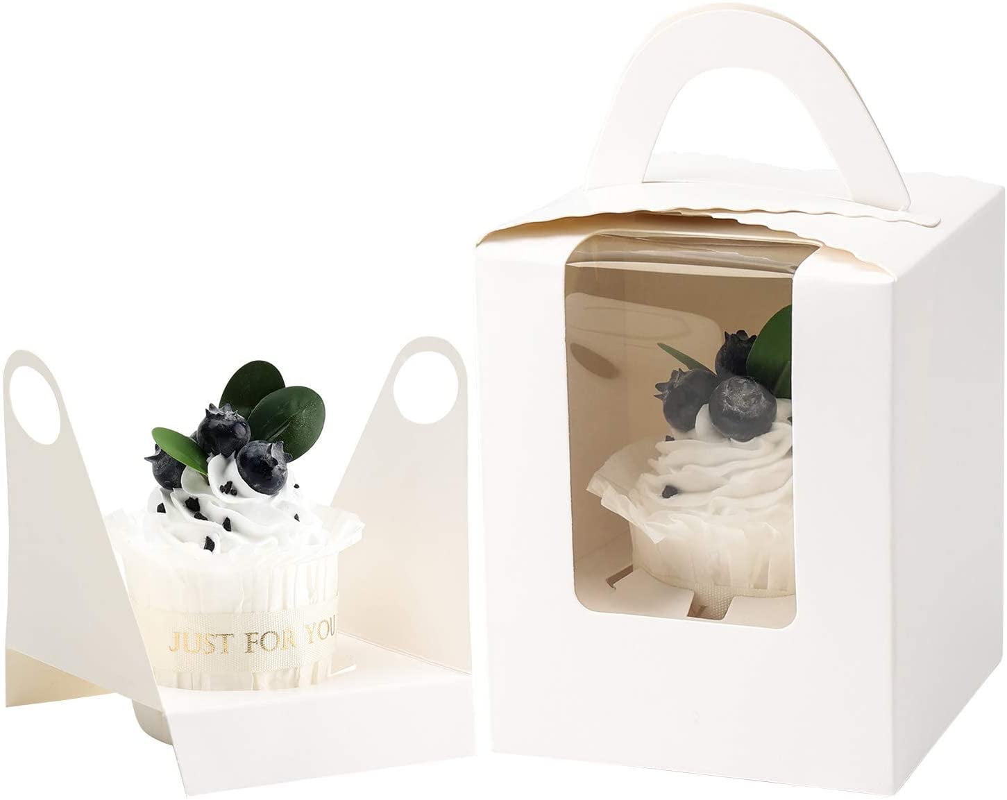 Cupcake box, 10 pieces of single cupcake holder, with window insert and ...