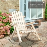 OverPatio Wooden Outdoor Rocking Chair, Patio Wide Seat Wooden Rocker ...