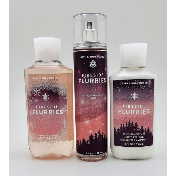 Bath And Body Works Fireside Flurries 3 Pc Bundle Trio Shower Gel