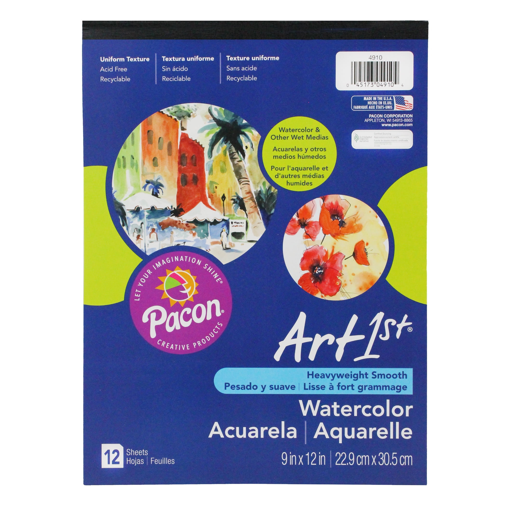 Art1st® Watercolor Pad, 9" x 12", White, 6/pkg - Walmart.com