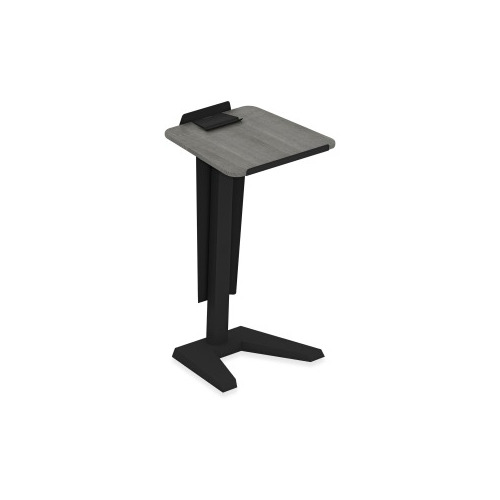 Lorell Lectern Charcoal, Laminated Top - U-shaped Base - 45" Height x ...