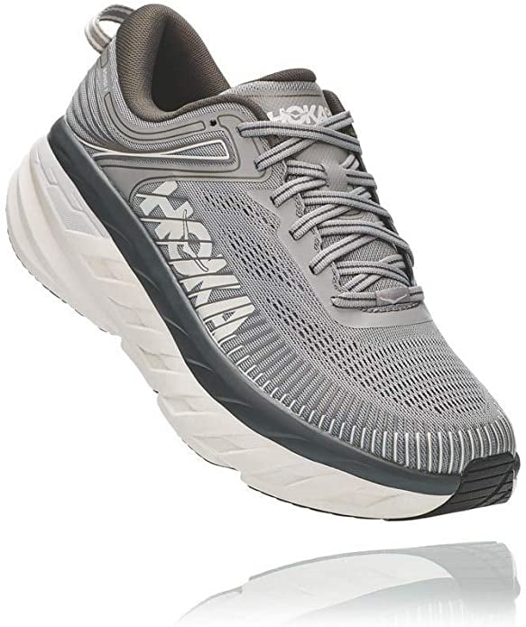 Hoka One 1110518-WWH: Men's Bondi 7 White/White Running Shoes - Walmart.com