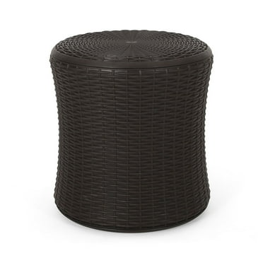 Domi 37''x37'' Outdoor Patio Dining Table, Metal Frame, Wood-Look Top ...