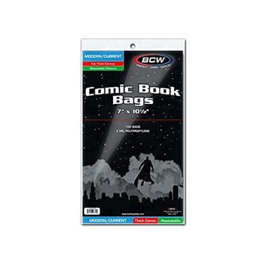 BCW Supplies Resealable Silver Comic Bags (100 Count Pack) - Walmart.com