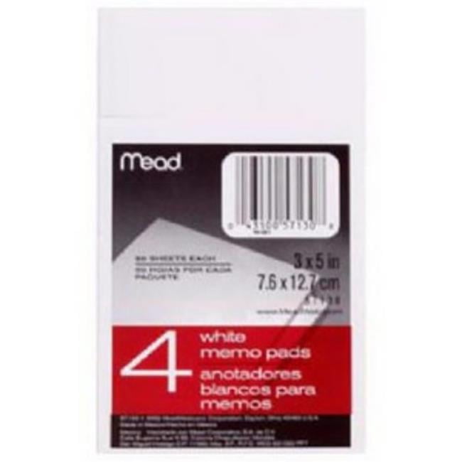 Mead Products Mead Products 3 in. X 5 in. Memo Pads 4 Count - Walmart.com