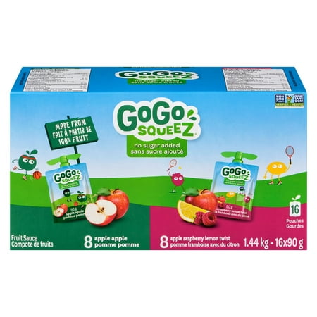 GoGo squeeZ Fruit Sauce Variety Pack, Apple Apple (8), Apple Raspberry ...