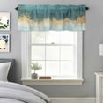 Abstract Teal Light Blue Color Block Valances for Windows,Kitchen ...