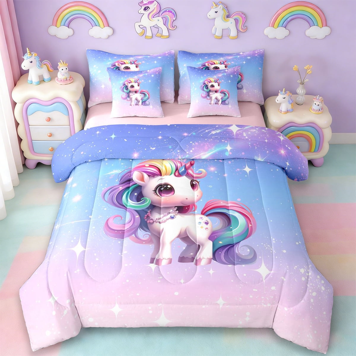 Click here for Manfei Unicorn Gifts 7-Piece Twin Bedding Sets For... prices