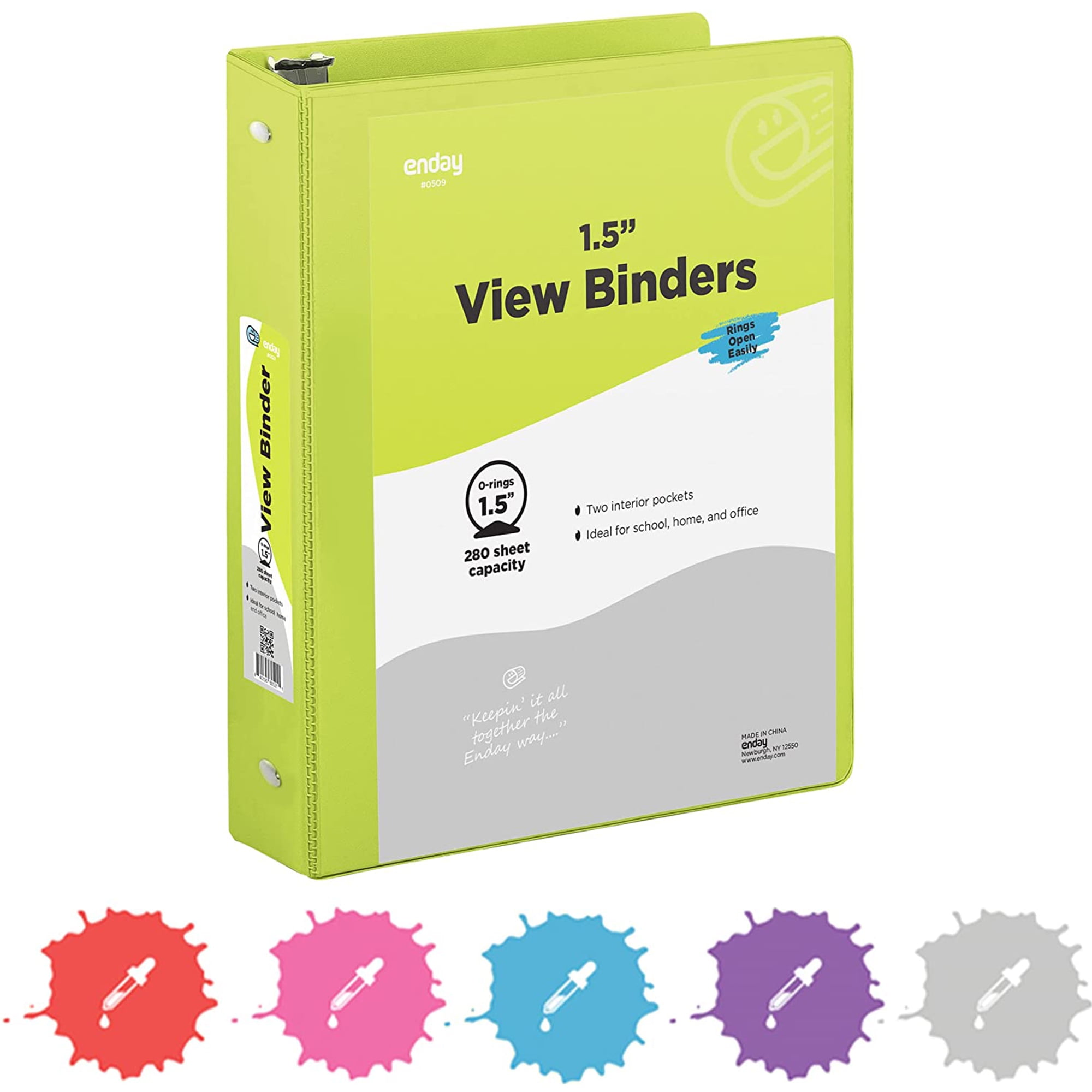 Enday 1.5 Inch Binder 3 Ring Binders with Pockets for Home, Office ...
