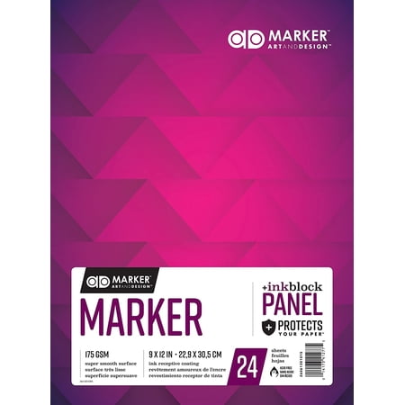 Chartpak AD Marker Paper Pad with Ink Panel, 175 GSM, 14 x 17", 24 ...