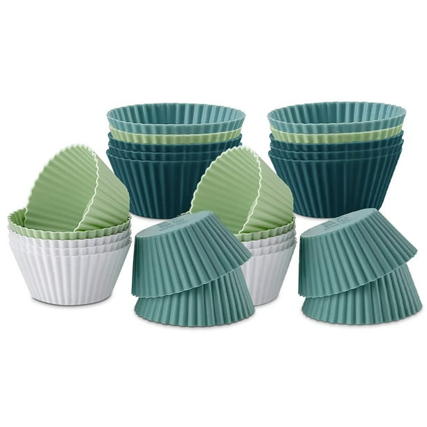 LLC Silicone Baking Muffin Cups Reusable Non-Stick Cupcake Molds ...