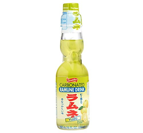 Ramune Japanese Marble Soda, Yuzu Flavor, 6.76 oz. Bottles (Pack of 6 ...