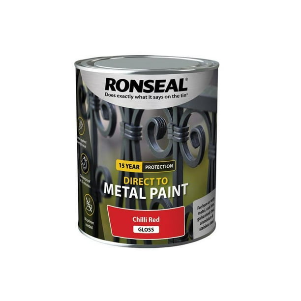 Ronseal - Direct to Metal Paint Chilli Red Gloss 750ml - Walmart.com