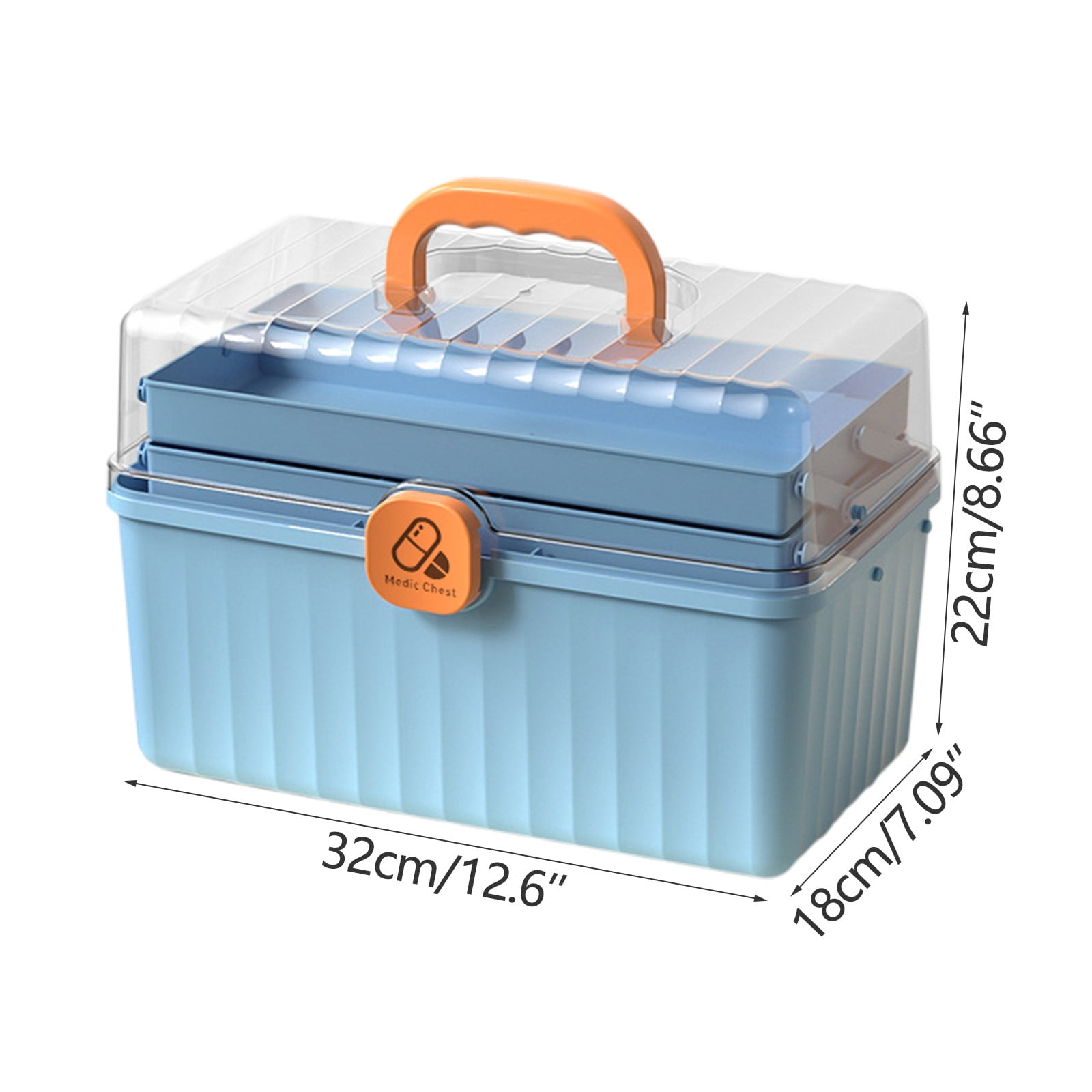 OAVQHLG3B Small Empty Plastic First Aid Box Organizer for Home, Storage ...