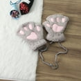 Dalrosia Cat Claw Bear Paw Fingerless Winter Plush Gloves - Walmart.com