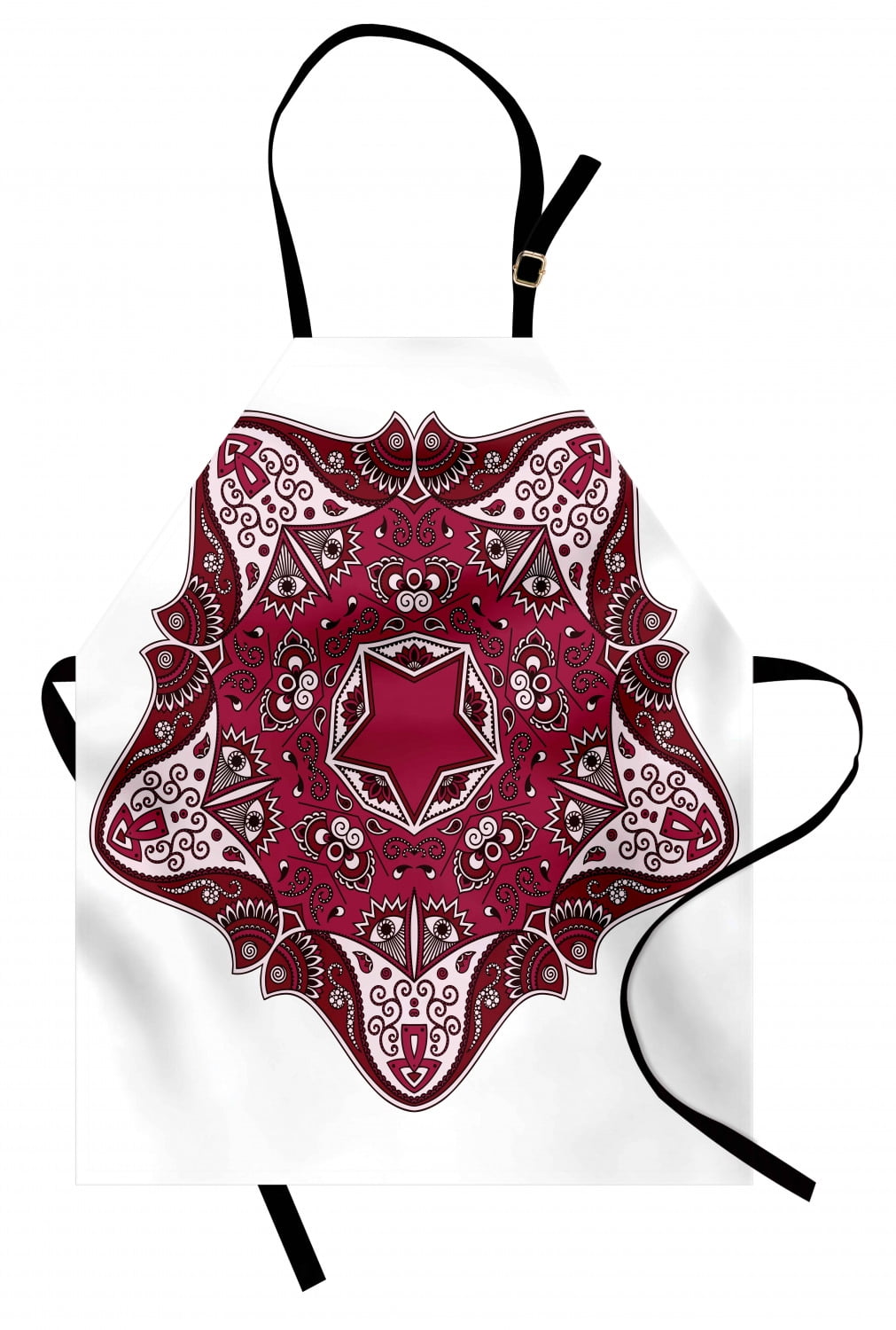 Mandala Apron Maroon Authentic Asian Universe and Microcosm Icon with ...