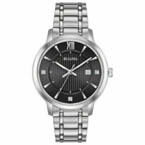 Bulova Men's Dress Black Stainless Steel Bracelet Watch - Walmart.com