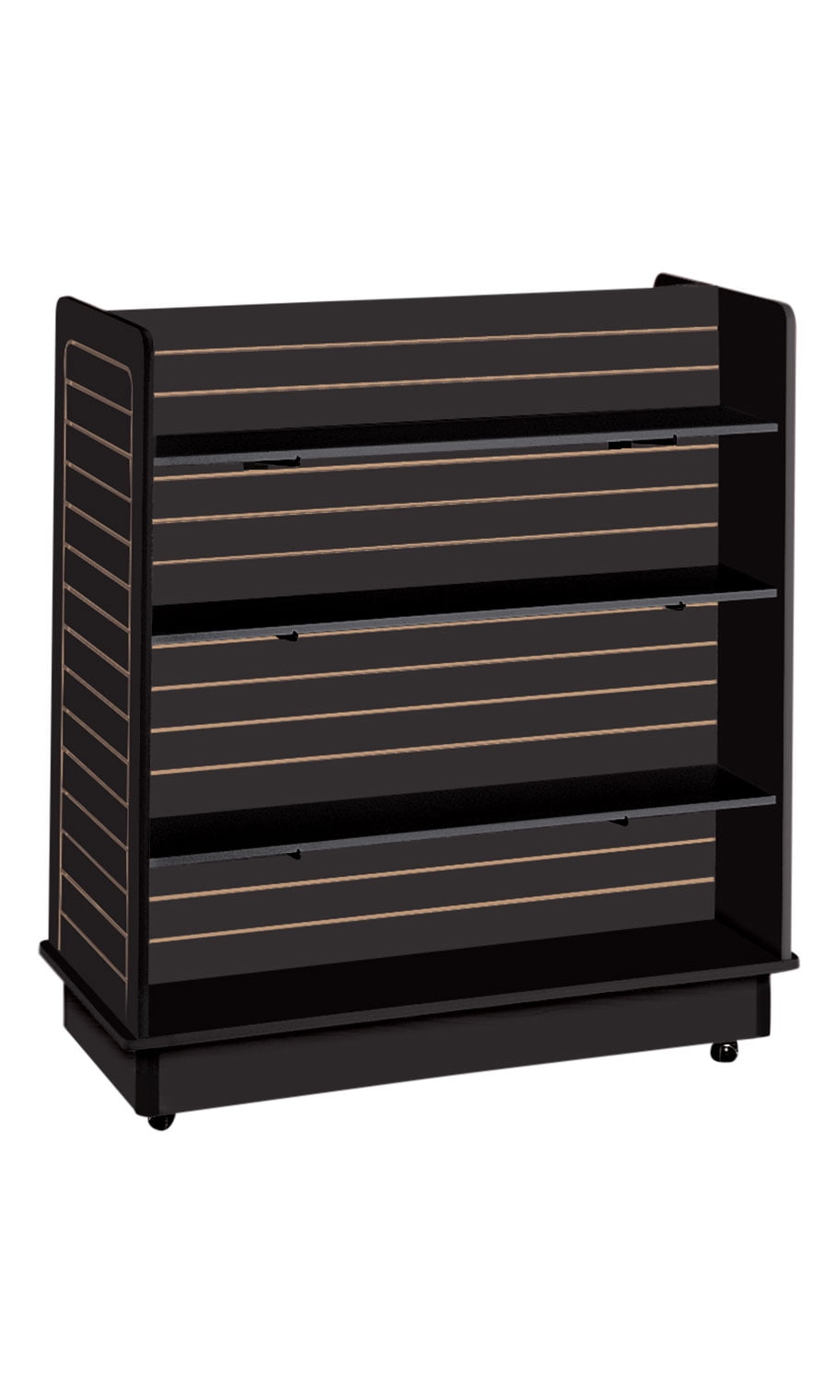 Black Slatwall Gondola Unit - 6 Shelves Included (Base and Casters ...