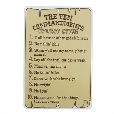 SignMission P-812 Hillbilly 10 Commandments 12 x 8 in. Hillbilly 10 ...