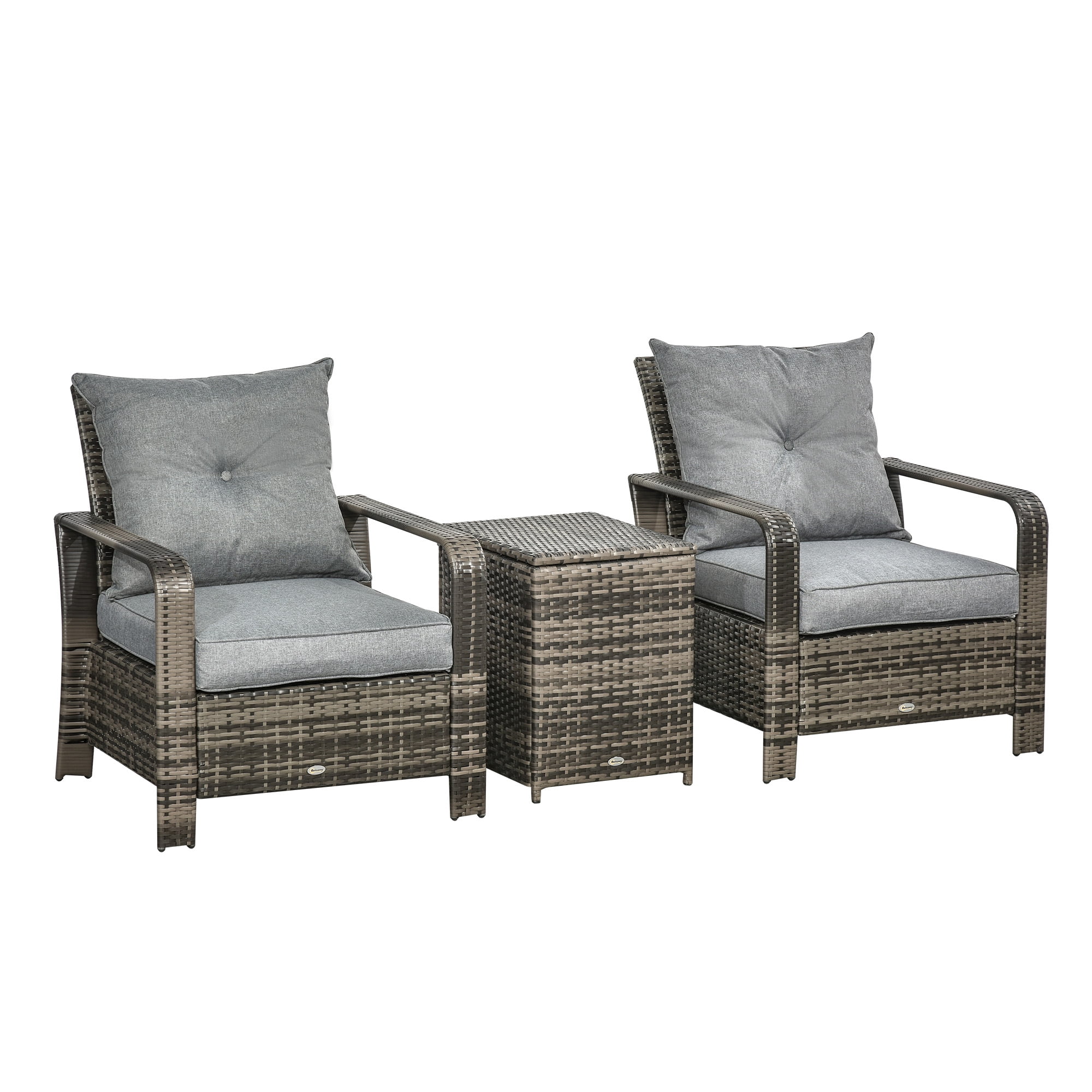 Click here for Outsunny Patio Bistro Set Pe Rattan Garden Sofa Se... prices