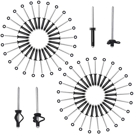 50 Set of 3/16" Long Grip Tri Grip Rivets Tri Fold Tri Bulb Mounting ...
