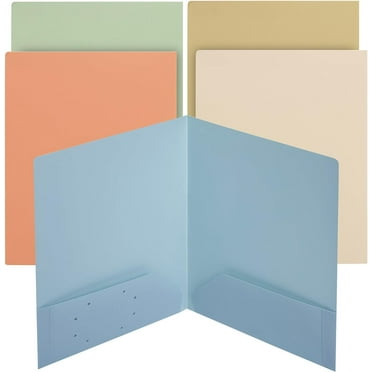 Mr. Pen- Plastic Folders with Pockets, 5 Pcs, Muted Pastel Colors ...