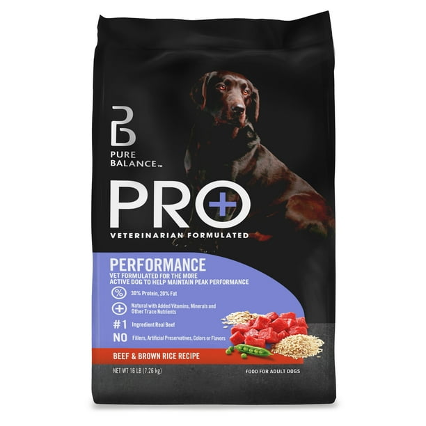 Pure Balance Pro+ Performance Beef & Brown Rice Recipe Dry Dog Food, 16 ...