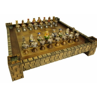 King Arthur Knights W/ Dragon Fantasy Medieval Times Chess Set 17 ...