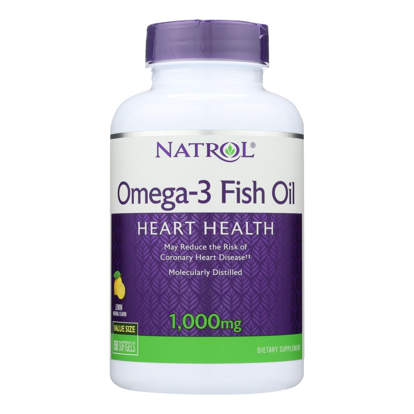 Natrol Omega-3 Fish Oil Lemon - 1000 mg - 150 Softgels - Walmart.com
