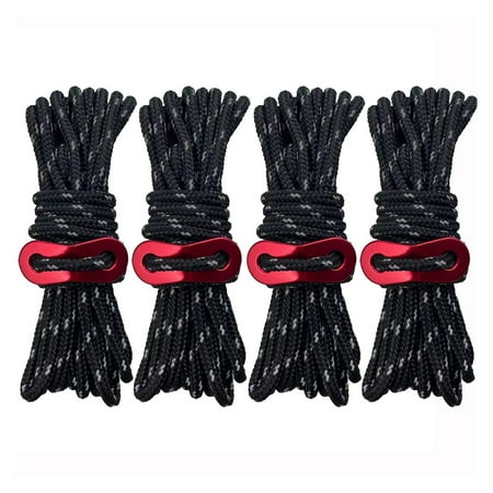 8 button Heavy Duty Camping Rope - 3.5mm Outdoor Reflective Guy Lines ...