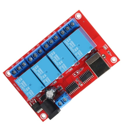 4 Channel Relay Module USB Drive Free DC Relay Board Computer Control 3 ...