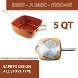 Simple & Co. 2-Piece Nonstick Copper Square Pan Set – 5 QT with Pour ...