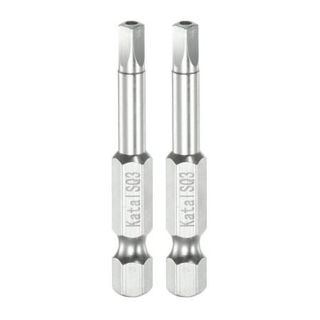 SQ3 Magnetic Security Square Screwdriver Bit 1/4" Hex Shank 2" Length ...