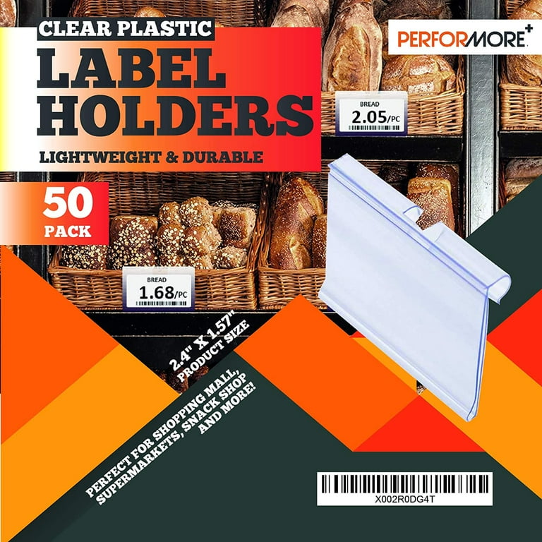 Transparent PVC Price Tag Holders Grocery Store Labeling 50-PCS Clear ...
