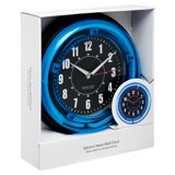 Sterling and Noble 11" Vibrant Blue Neon Analog Wall Clock - Walmart.com