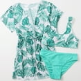 Girls 3 Piece Tropical Bathing Suits Cute Bikini Swimsuit With Cover Up