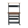 3-Tier Computer Desk Honey and Black - Walmart.com