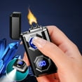 Black Usb Rechargeable Windproof Plasma Lighter With Type-C Port Led ...