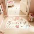 Half Round Door Mat Soft Non Slip Semi Circle Bath Rug,Valentines Day ...