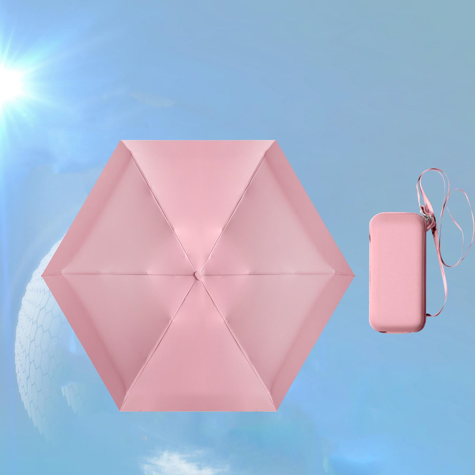 Mini Folding Umbrella Tiny Pocket Umbrella with Storage Case Small ...